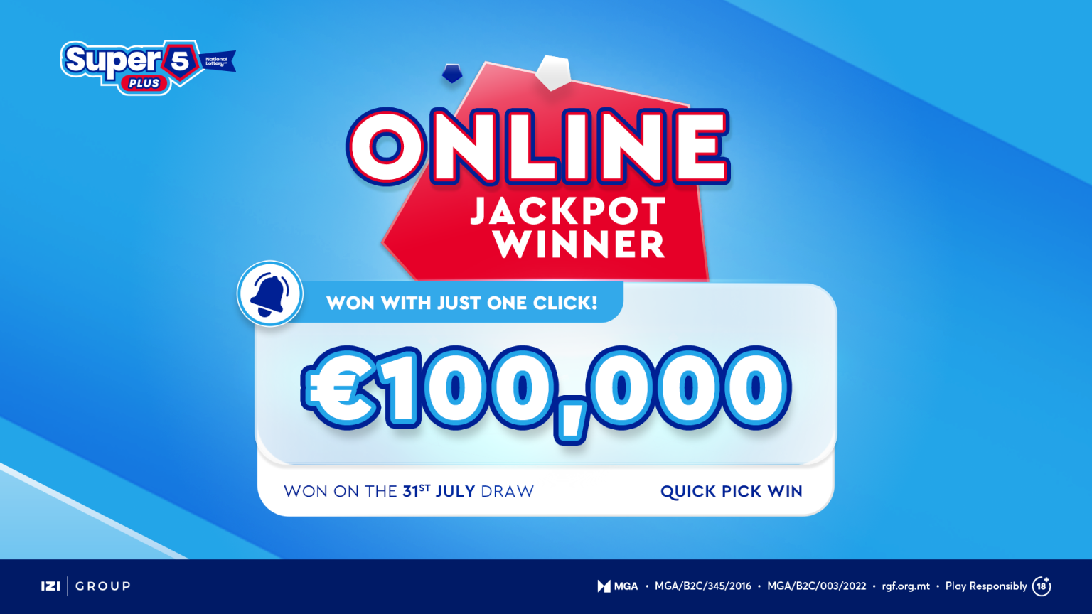 Maltese Woman Wins €100,000 Super5 PLUS Jackpot Online | National Lottery